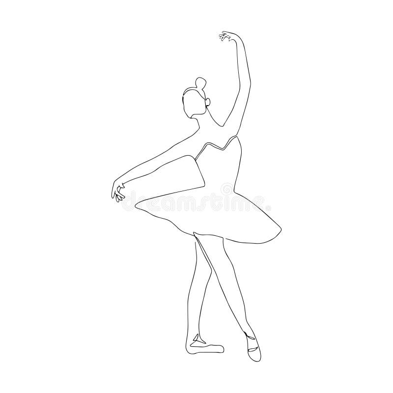 Continuous Line Drawing Dance Woman Stock Illustrations 886