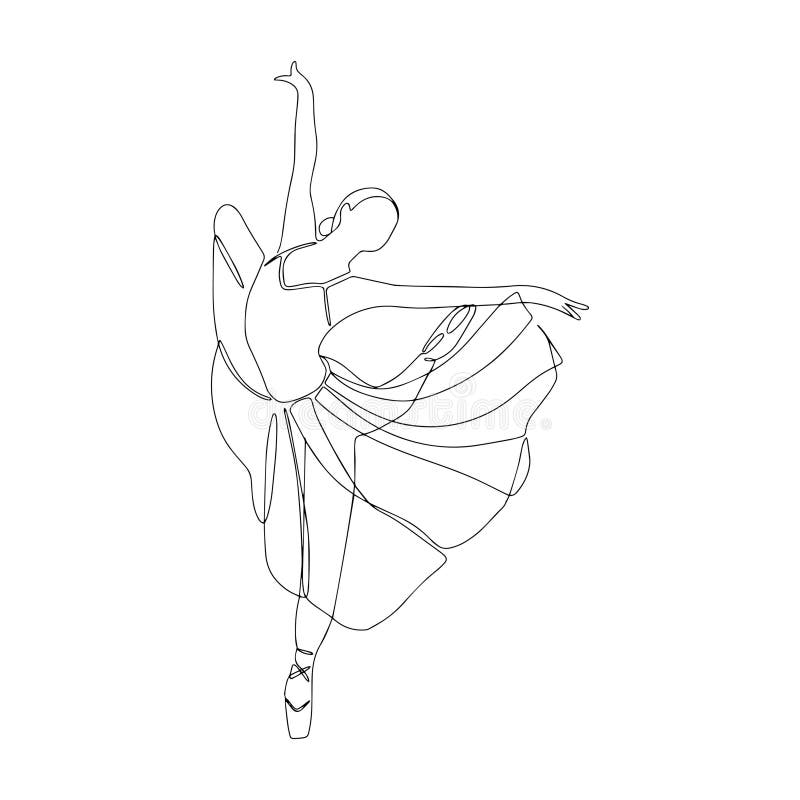 Continuous Line Drawing Dance Woman Stock Illustrations 886