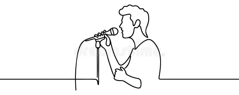 Continuous Line Drawing Singing Stock Illustrations – 183 Continuous ...