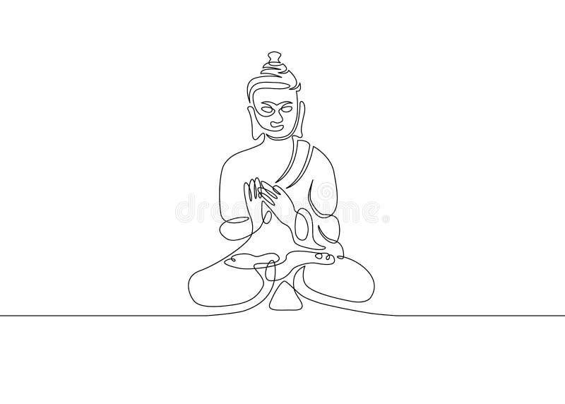 One Continuous Line Drawing Buddha Stock Illustrations – 46 One ...