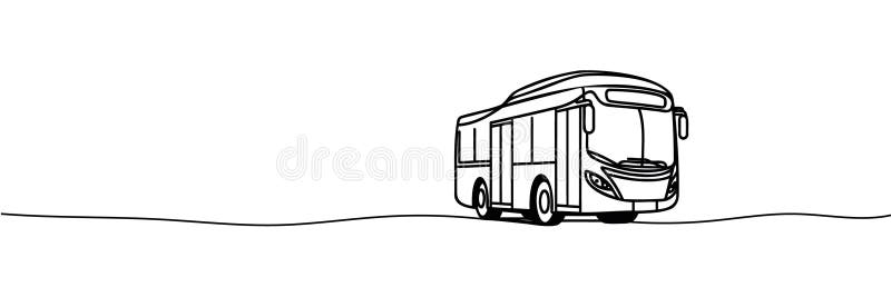 One Continuous Line Draws a Bus Stock Vector - Illustration of ...