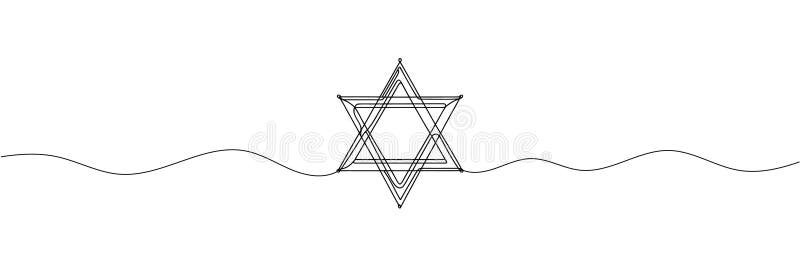 One Continuous Line Draws the Star of David Stock Vector - Illustration ...