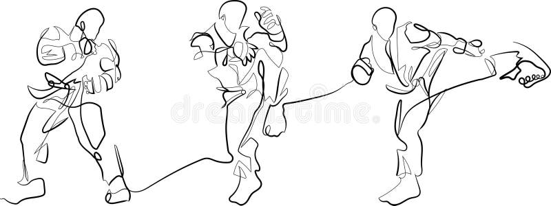 One Continuous Line Art Sumo Fighter Win Pose Victory Champion Conquest ...