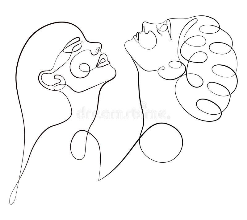 Two Faces One Line Stock Illustrations – 268 Two Faces One Line Stock ...