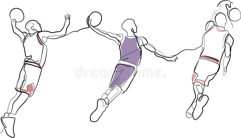One Continuous Line Iconic Legendary Slam Dun Stock Image ...