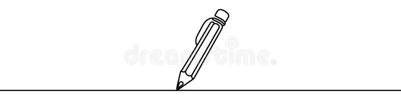 One Continuous Line Illustration of a Ballpoint Pen. Line Art of a ...