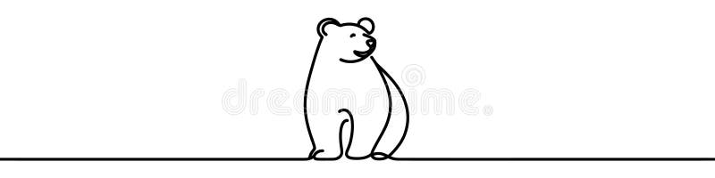 One Continuous Line Illustration of a Bear. Line Art of Bear. Stock ...