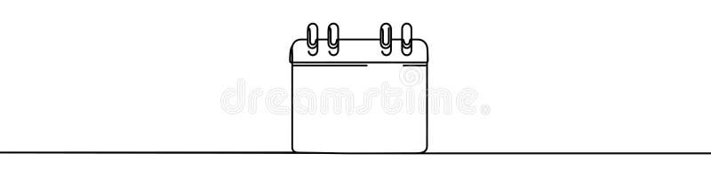 One Continuous Line Illustration of a Calendar. Line Art of Calendar ...
