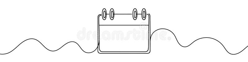 One Continuous Line Illustration of a Calendar. Line Art of Calendar ...