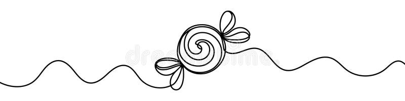 One Continuous Line Illustration of a Candy. Line Art of Candy Stock ...