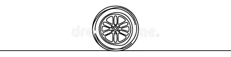 One Line Drawing Car Wheel Stock Illustrations – 842 One Line Drawing ...