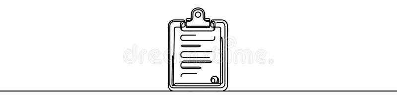 One Continuous Line Illustration of a Checklist. Line Art of Checklist ...
