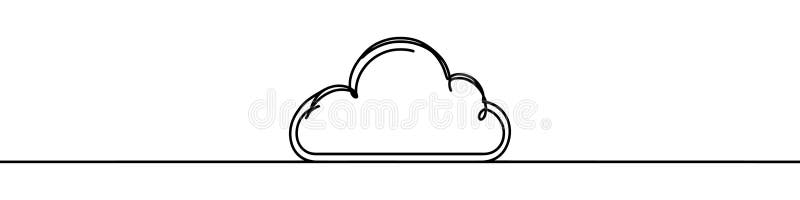 One Continuous Line Illustration of a Cloud. Line Art of Cloud Stock ...