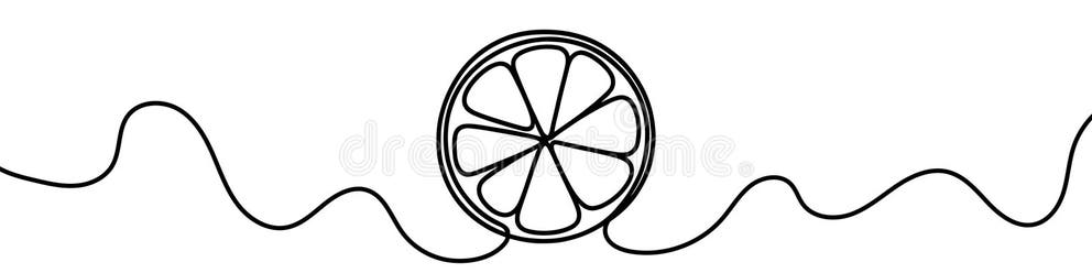 One Continuous Line Illustration of a Lime. Line Art of Lime Stock ...