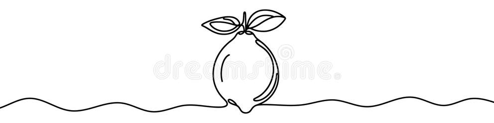 One Continuous Line Illustration of a Lime. Line Art of Lime Stock ...
