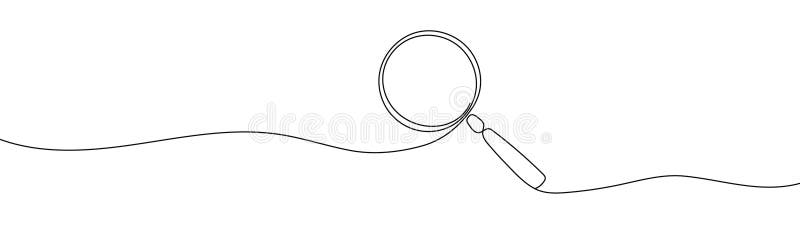 One Continuous Line Illustration of Magnifying Glass. Continuous Line ...