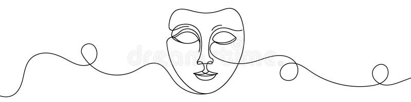 One Continuous Line Illustration of a Medical Mask. Line Art of Medical ...