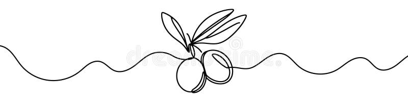 One Continuous Line Illustration of an Olive Branch. Line Art of Olive ...