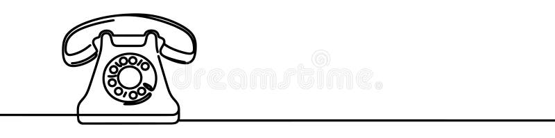 One Continuous Line Illustration of a Rotary Phone. Line Art of Rotary ...