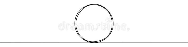 One Continuous Line Illustration of a Round Frame. Line Art of Round ...