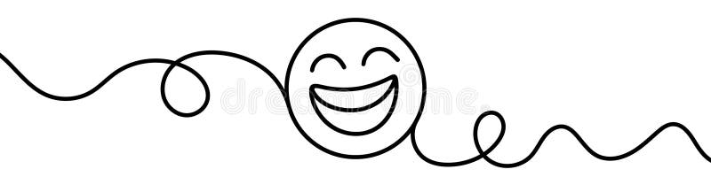 One Continuous Line Illustration of a Smiley Face. Line Art of Smiley ...