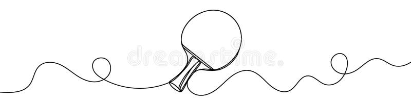 One Continuous Line Illustration of a Tennis Racket. Line Art of a ...