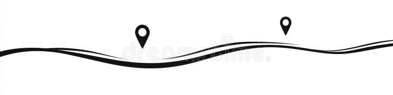 This is One Continuous Line of a Path with Map Location Points. this is ...