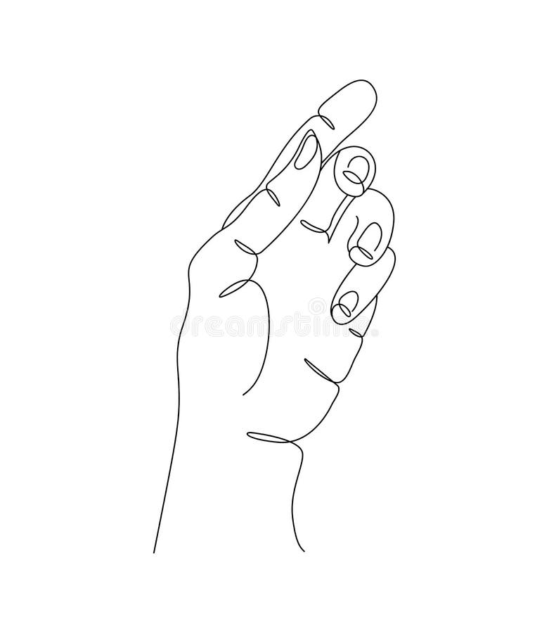 One Continuous Single Drawing Line Art Doodle Hand. Isolated Vector ...