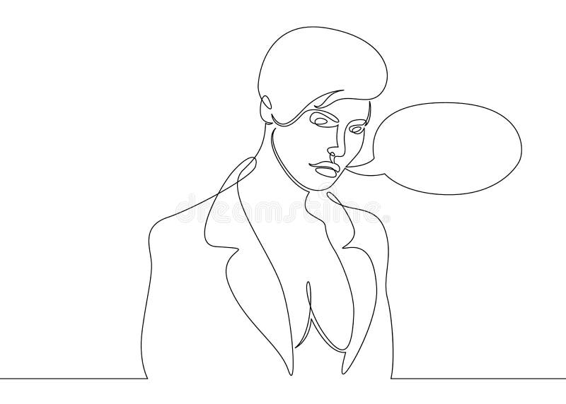 One Continuous Single Drawn Character Line from Comics. Stock Vector ...