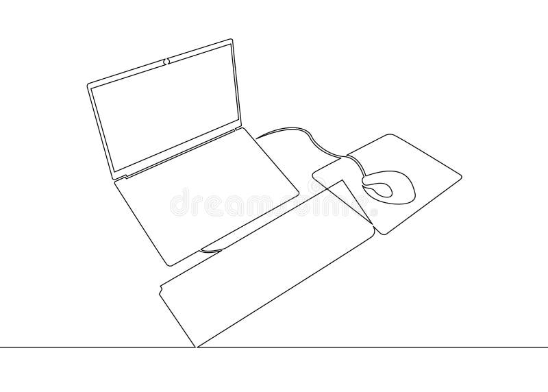 One Continuous Single Drawn Line Art Doodle Computer Mobile Device ...