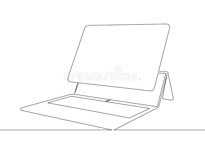 One Continuous Single Drawn Line Art Doodle Computer Mobile Device ...