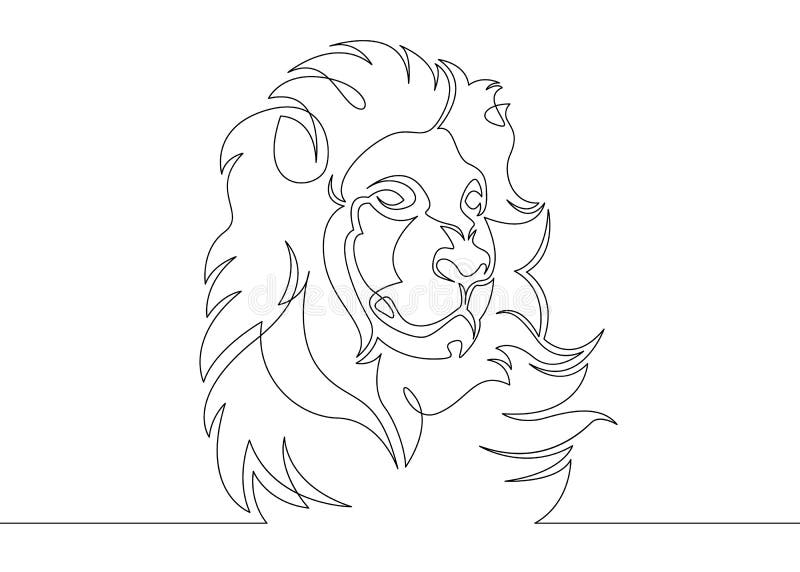 One Continuous Single Drawn Line Art Doodle the Head of a Mane of a ...