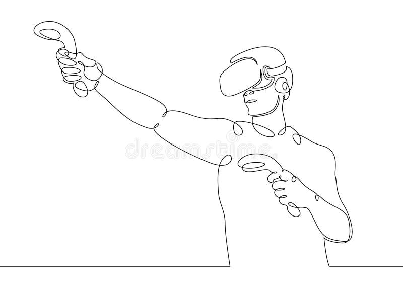 Vr One Line Drawing Stock Illustrations – 92 Vr One Line Drawing Stock ...