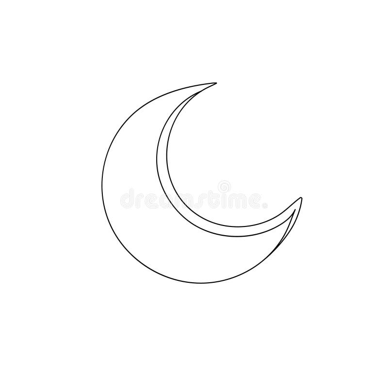Crescent Moon Line Drawing