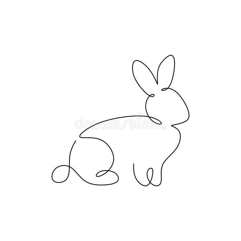 One Line Rabbit Stock Illustrations – 2,056 One Line Rabbit Stock ...
