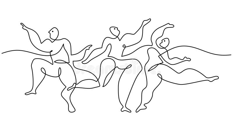 One Continuous Single Line Drawing of Dancing People Picasso Stock ...