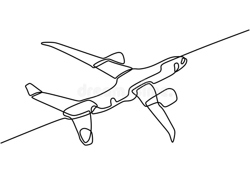 One Single Line Drawing Airplane Stock Illustrations – 435 One Single ...