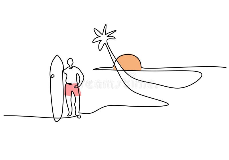 Line Drawing Surfer Stock Illustrations – 1,259 Line Drawing Surfer ...