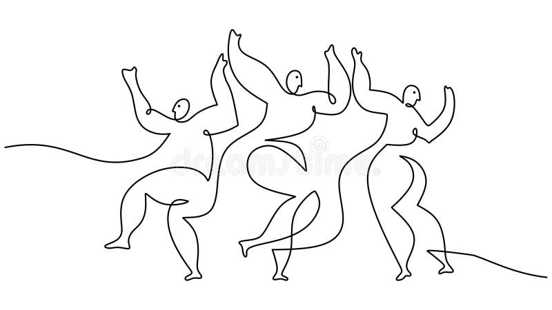 One Continuous Single Line Drawing of Three Dancing People Picasso ...