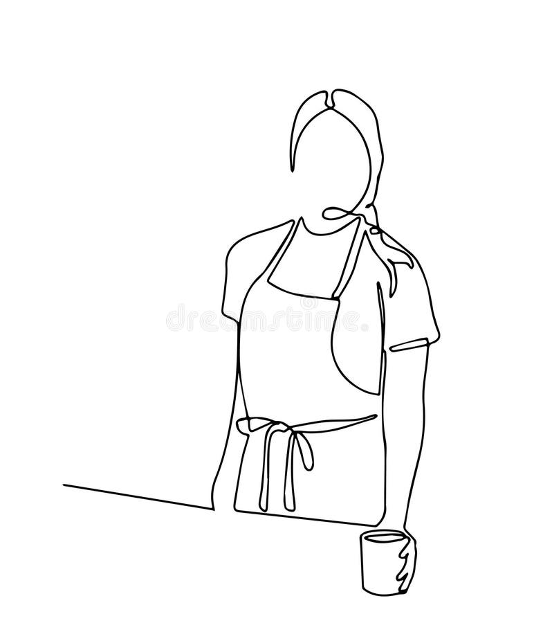 One Line Drawing Waiter Stock Illustrations – 93 One Line Drawing ...
