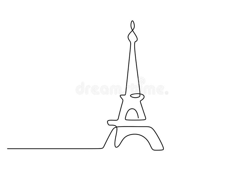One Continuous Single Line of Famous Building Like Eiffel Tower ...