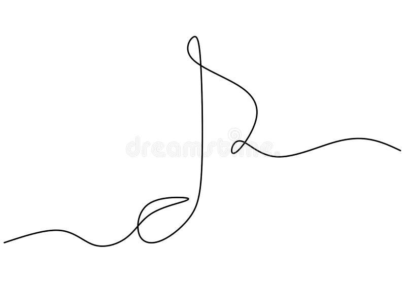 One Continuous Single Line Hand Drawing of Music Symbol Isolated on ...
