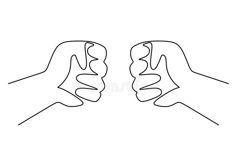One Continuous Single Line Hand Drawing of Hand Punch Isolated on White ...