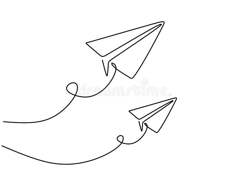 One Single Line Drawing Airplane Stock Illustrations – 712 One Single ...