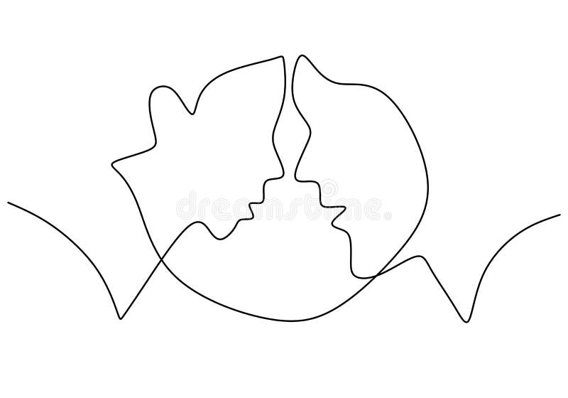 Single Continuous Line Heart Head Stock Illustrations – 127 Single ...
