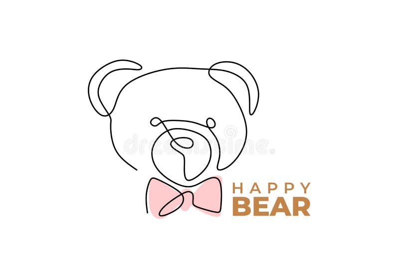 Bear Continuous Line Outline Stock Illustrations – 215 Bear Continuous ...