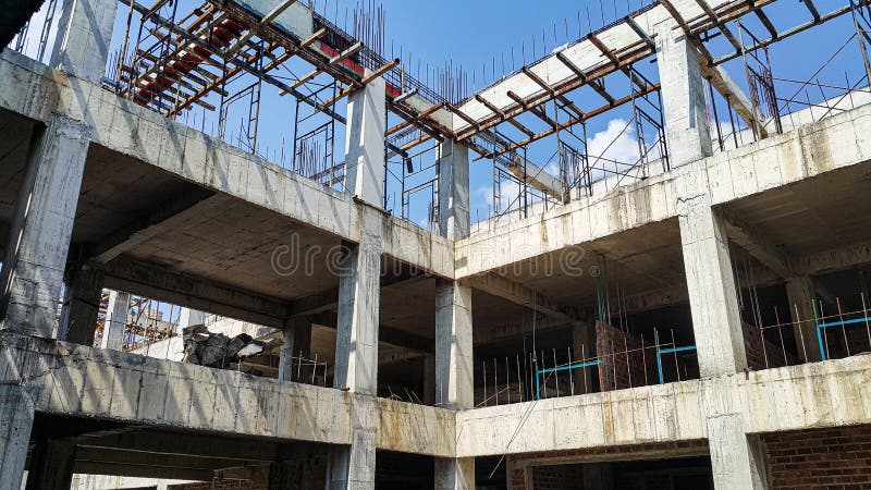 One Corner of the Floor and Pillars in the Structure of the Building ...
