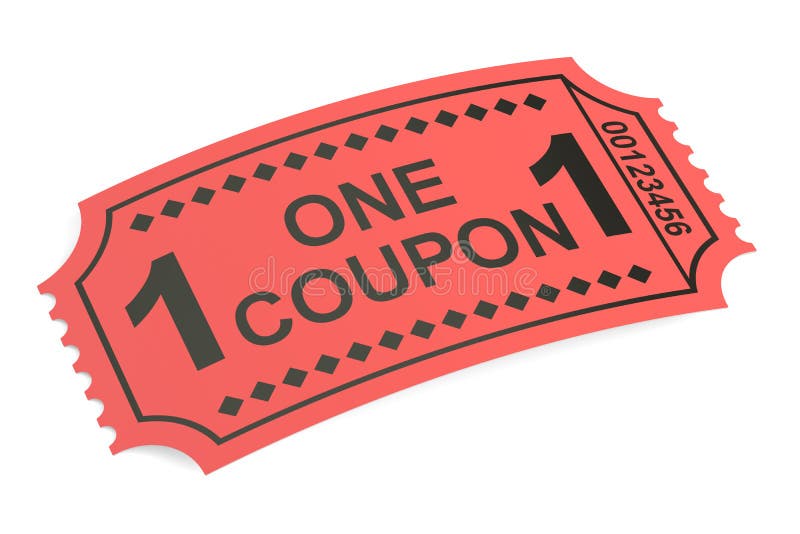 One Coupon, Ticket. 3D Rendering Stock Illustration - Illustration of ...