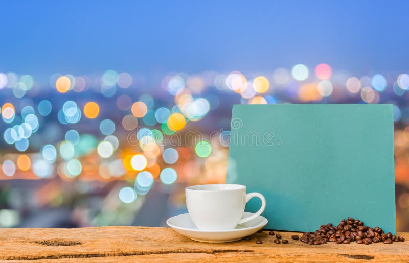 Cup of Coffee and Blur Bokeh Background. Stock Photo - Image of black ...