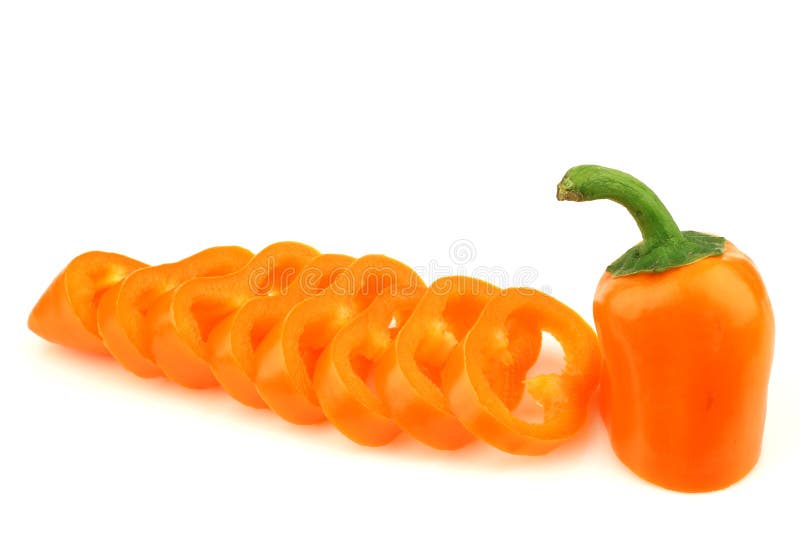 One Cut Orange Pepper(capsicum) Stock Image - Image of ingredient ...